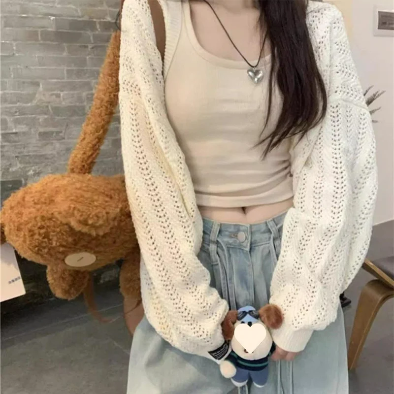 Autumn New Y2K Shrug Long Sleeve Cardigan for Women Korean Fashion ...