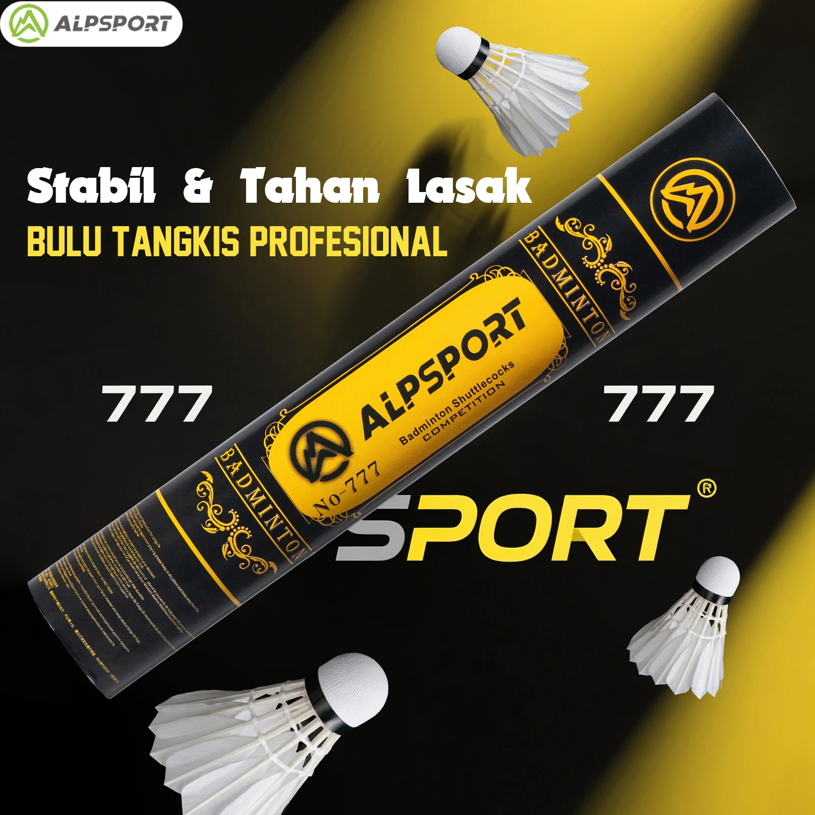 ALPSPORT 777 12PCS A+ Goose Feather Badminton Speed 77 Durable ...