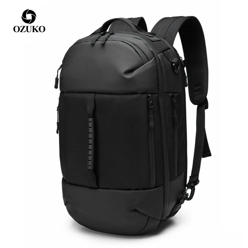 OZUKO Male Multifunctional Black 15.6 inch Laptop Backpack Men ...