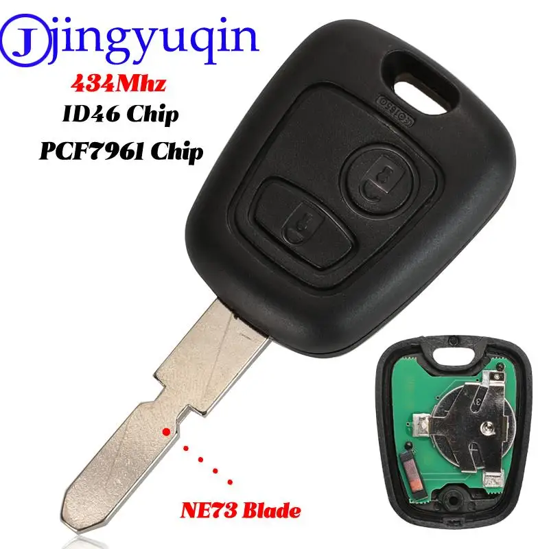 jingyuqin For Peugeot 406 407 408 607 2 Buttons Remote Car key ...