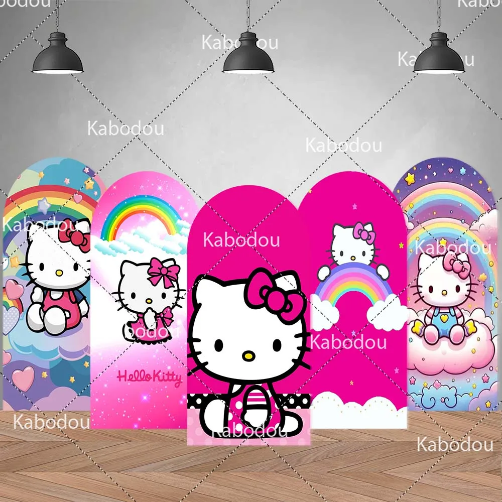Hello Kittys Rainbow Backdrop Arch Doubleside Print Kid Birthday Party ...