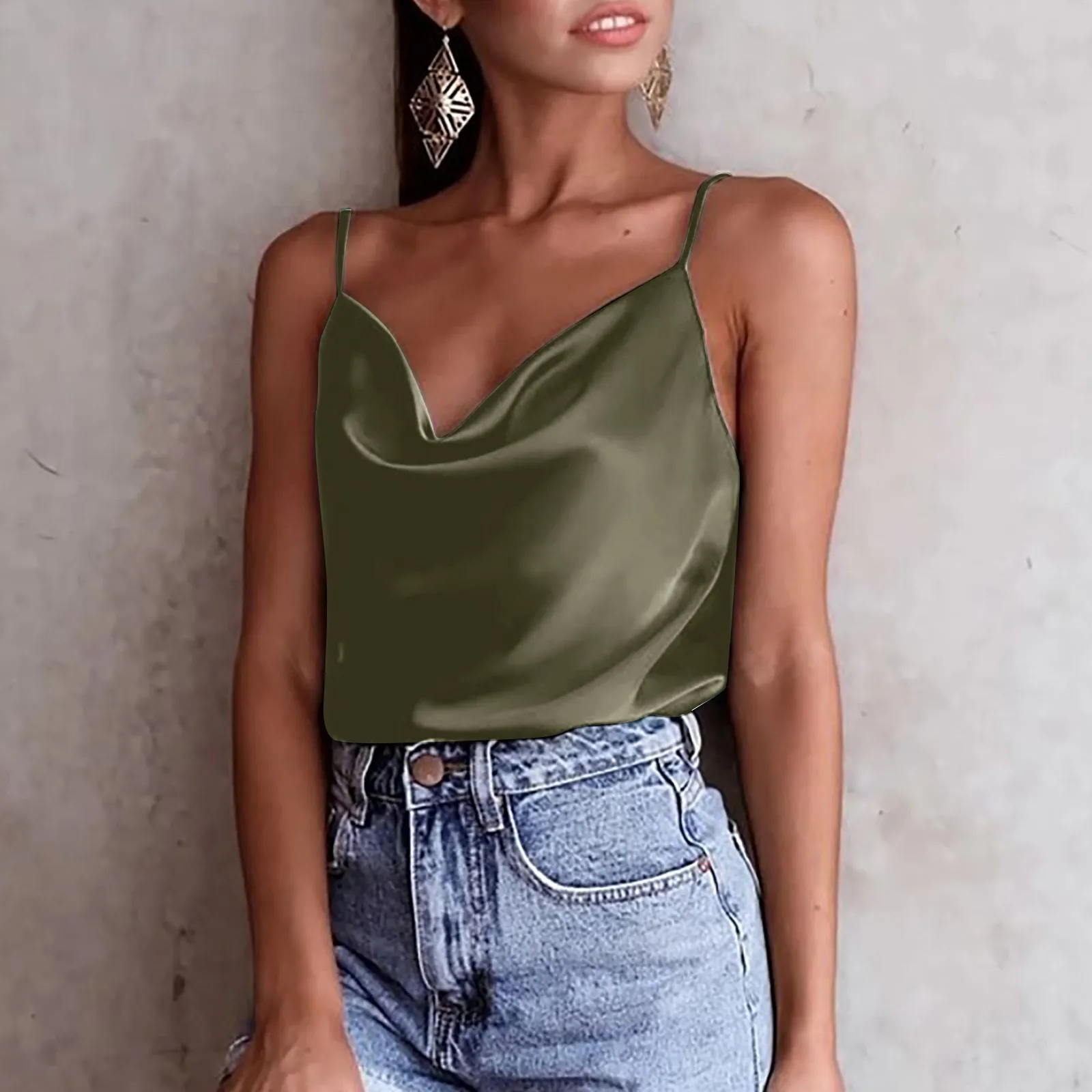 Women-Summer-Silk-Satin-Top-Camis-Tanks-Sleeveless-Spaghetti-Straps ...