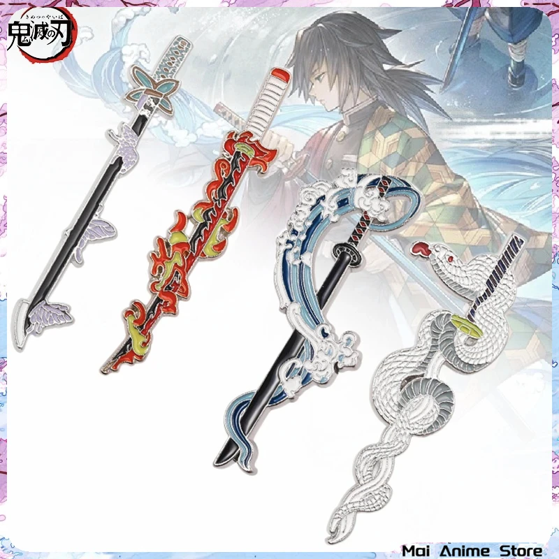 Demon Slayer Katana Enamel Pin Kimetsu No Yaiba Anime Sword Badges ...