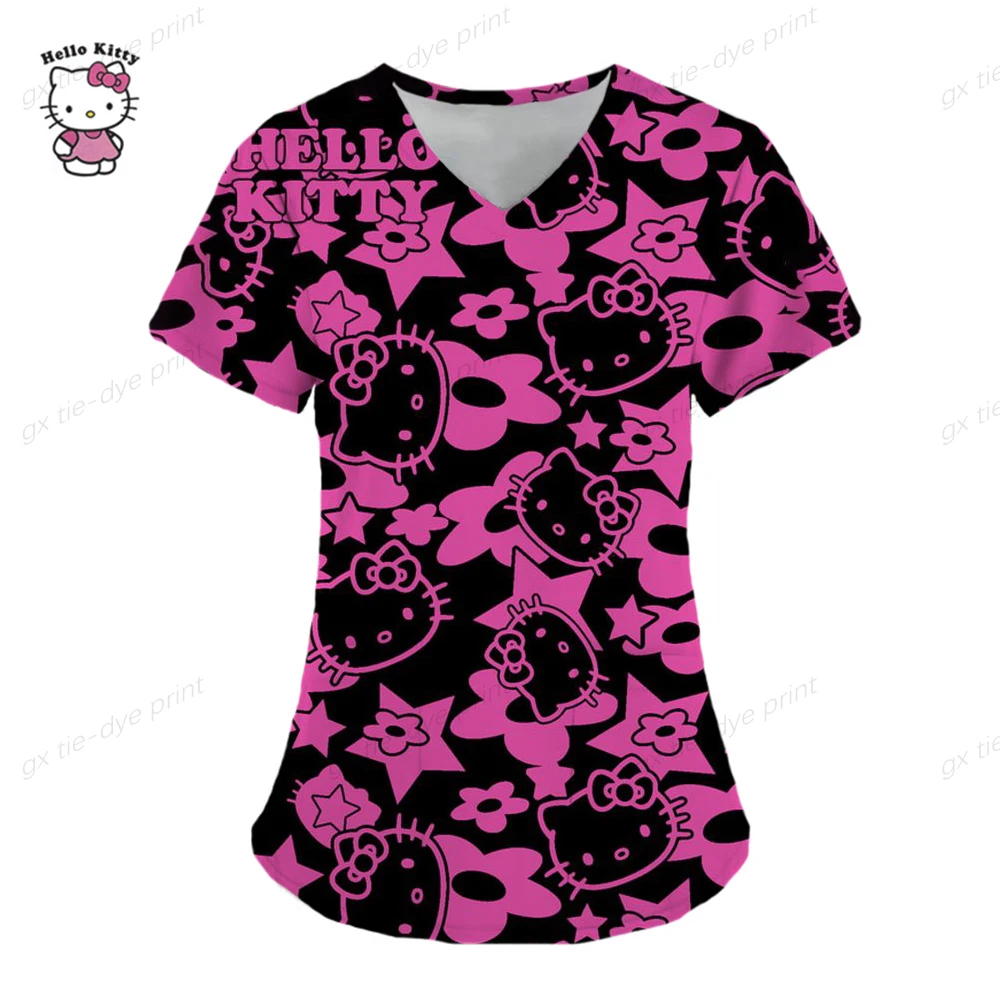 Uniforme de Hello Kitty para mujer, camisa de trabajo de enfermera con ...