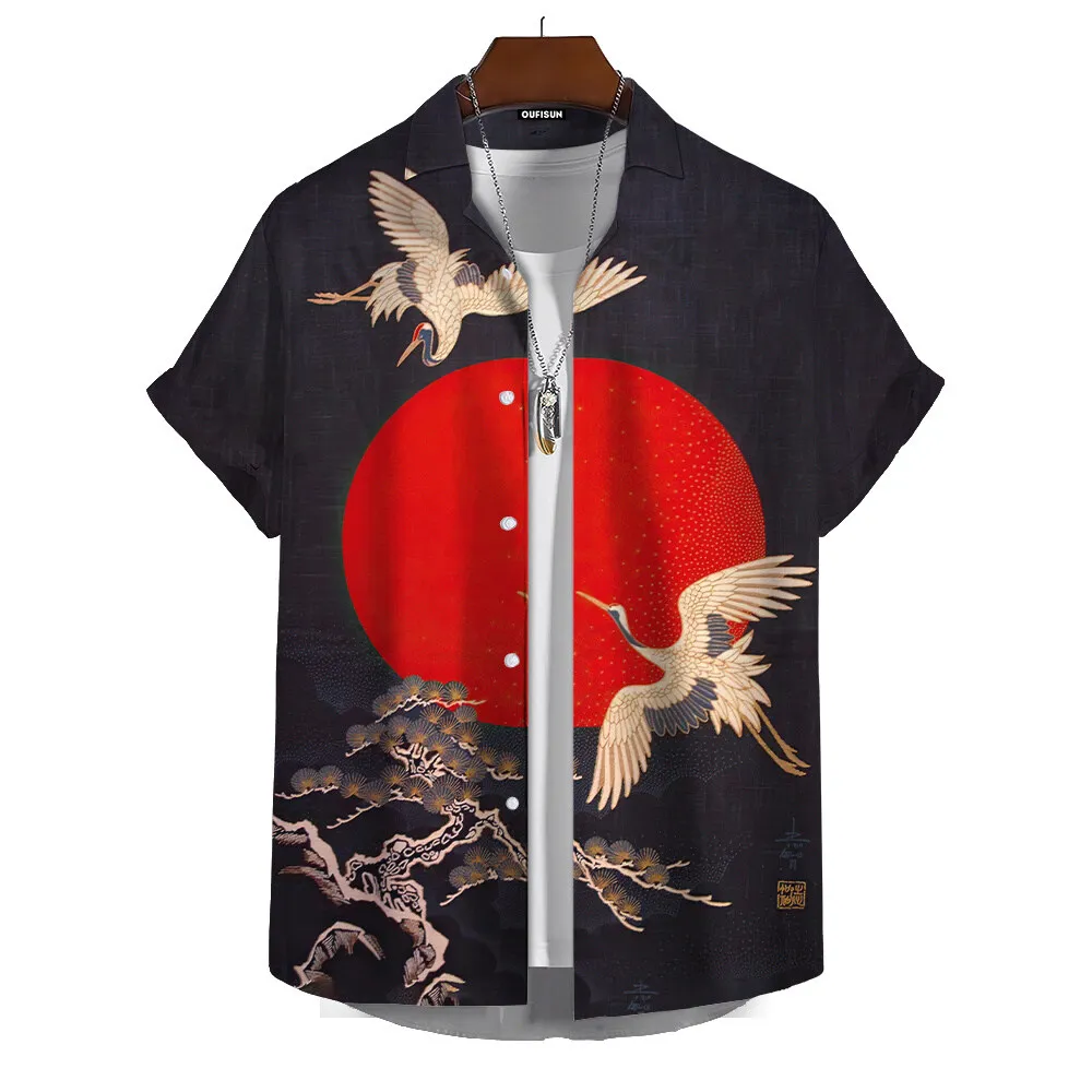 Summer-Men-s-Short-Sleeve-Shirts-Japanese-Style-Print-Pattern-Street ...