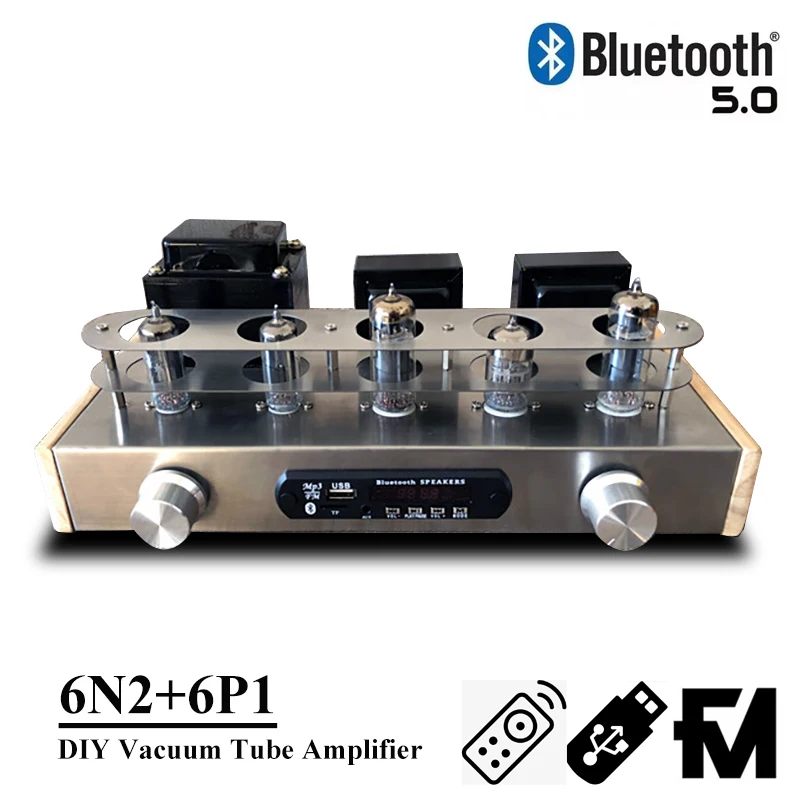 真空管アンプ6n2,6p1,2チャンネル,3.5W * 2,USBサポート,Bluetooth 5.0,音声