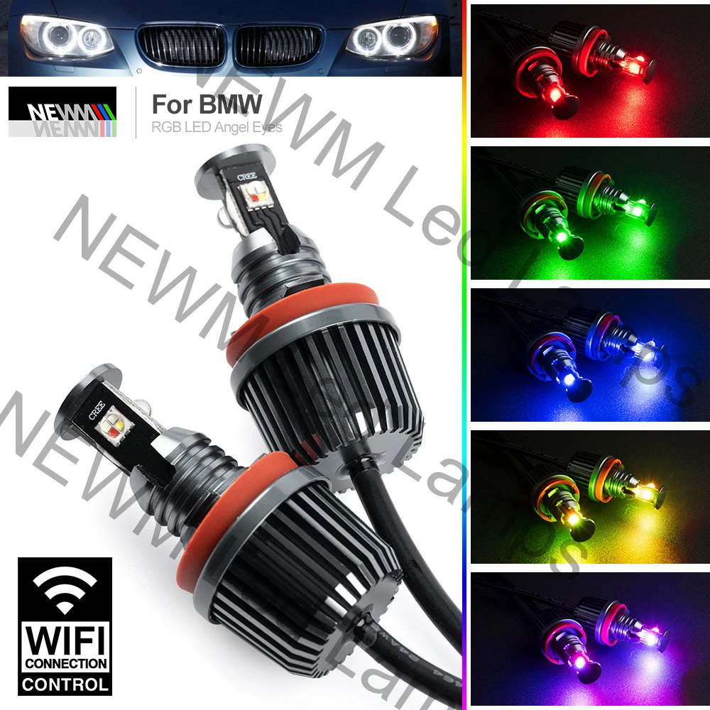 Rgb H8 Led Marker Angel Eyes 36w Canbus Wifi For Bmw 1 Series E87 Lci ...