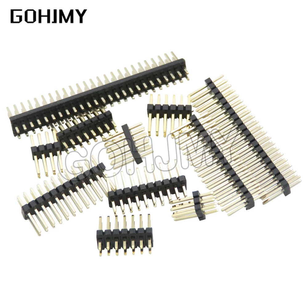 10pcs 1.27mm Double Row Male 2~40p Breakaway Pcb Board Pin Header ...