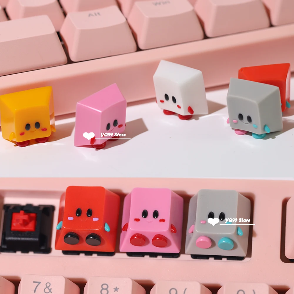Keycaps-Resin-Material-Cross-Shaft-Mechanical-Keyboard-Cap-Cute-Pink ...
