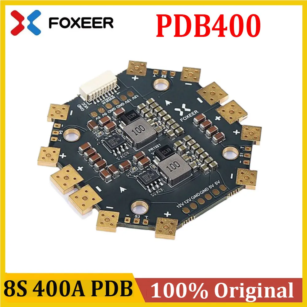 Foxeer PDB400 8S 400A PDB Dual Battery Pad 12 Hubs for RC Multirotor ...