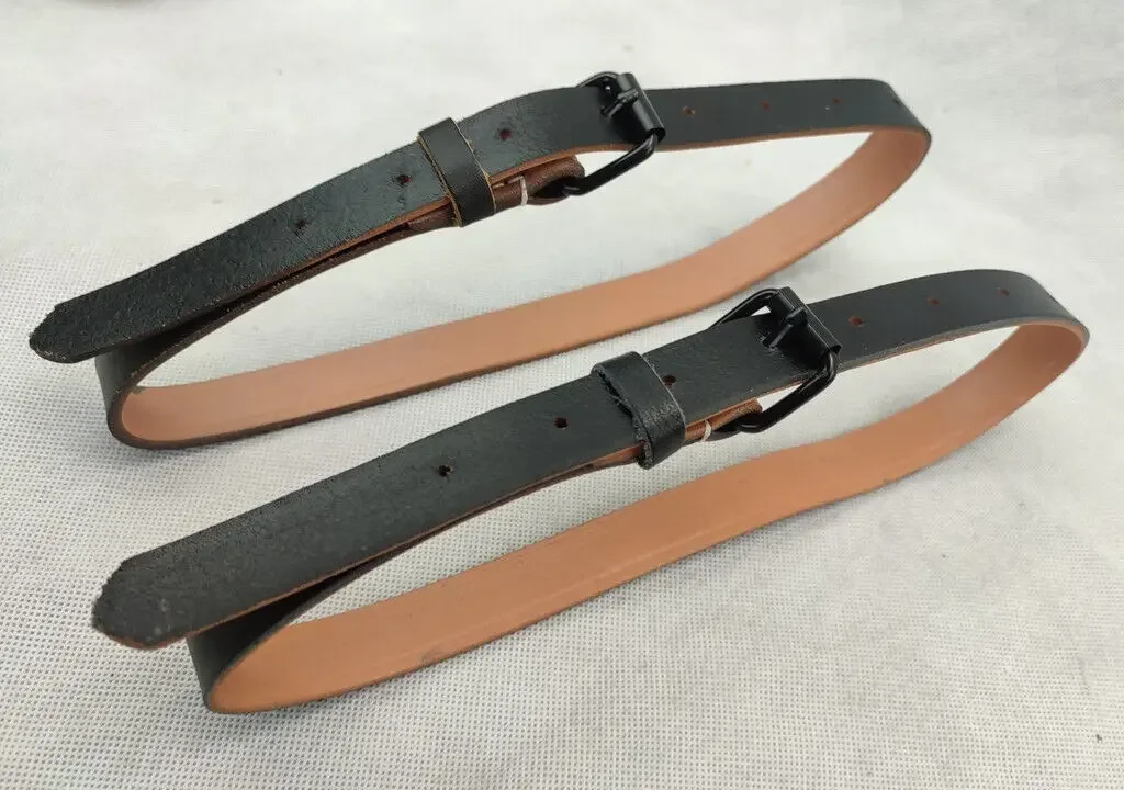 2PCS-WW2-GERMAN-ARMY-M31-MESS-TIN-CANTEEN-Metal-Buckle-REAL-LEATHER ...