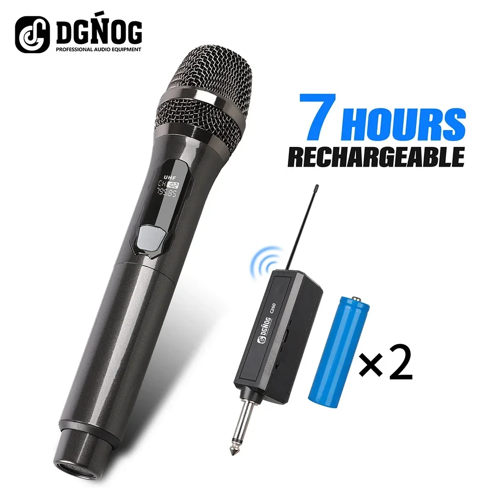 Wireless-Microphone-Rechargeable-VHF-Recording-Karaoke-Handheld-30m ...