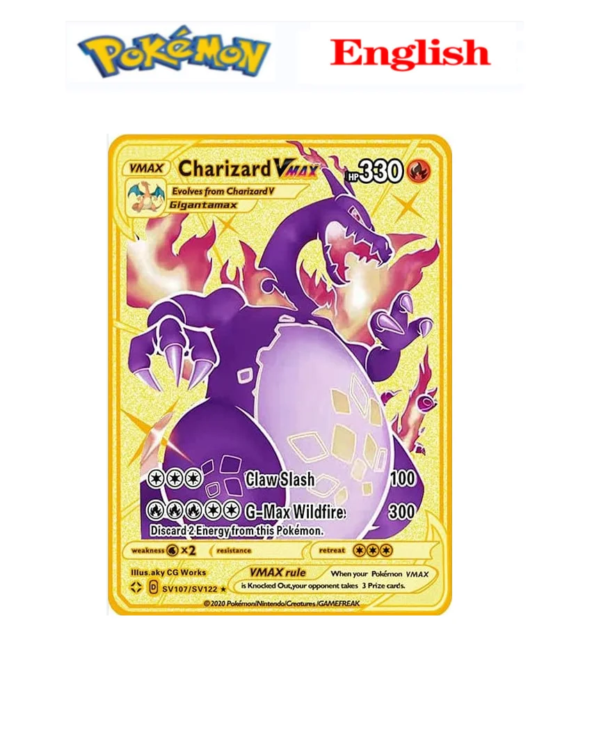 Kartu Logam Pokemon, Kartu Logam, Pokemon Huruf, Charizard, 45% OFF