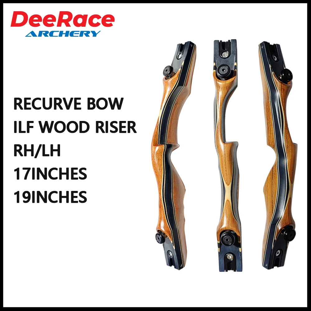 Deerace Ilf Wood Riser Recurve Bow 17 19 Inches Wooden Handle For