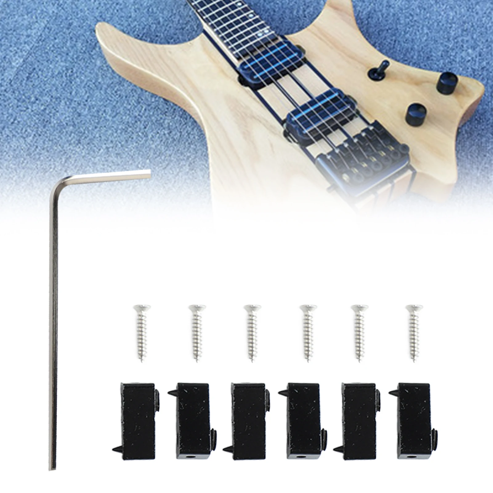 6-Pcs-Guitar-String-Locking-Nut-Triangular-Black-Zinc-Alloy-Corrosion ...