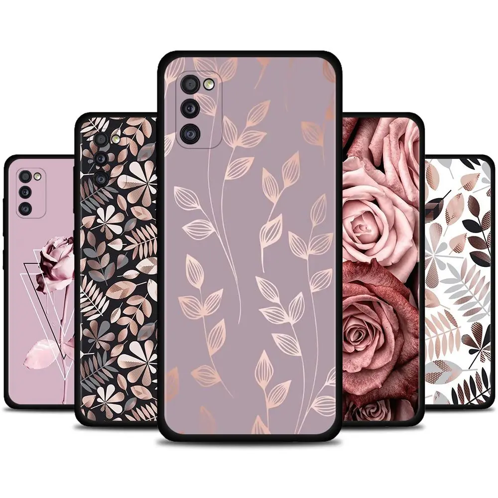 Hot-Flower-Leaf-Gold-Rose-Glitter-Phone-Case-for-Samsung-Galaxy-A52S ...