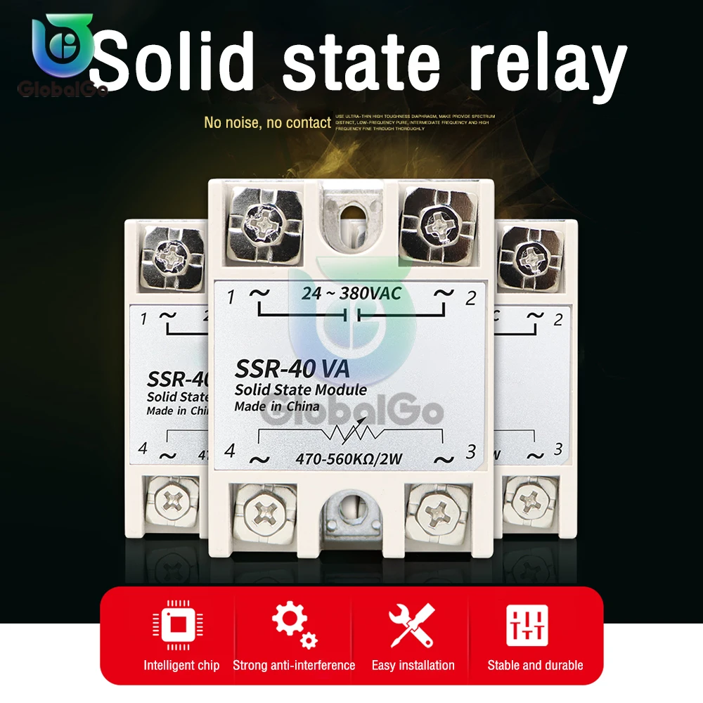 SSR 10VA SSR 25VA SSR 40VA SSR, regulador de voltaje de relé de estado sólido, potenciómetro de ...