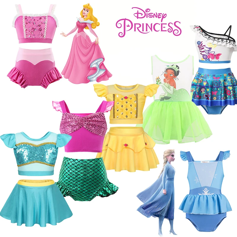 Disney-traje-de-ba-o-para-ni-a-Bikini-de-Frozen-Elsa-Isabela-Ariel ...