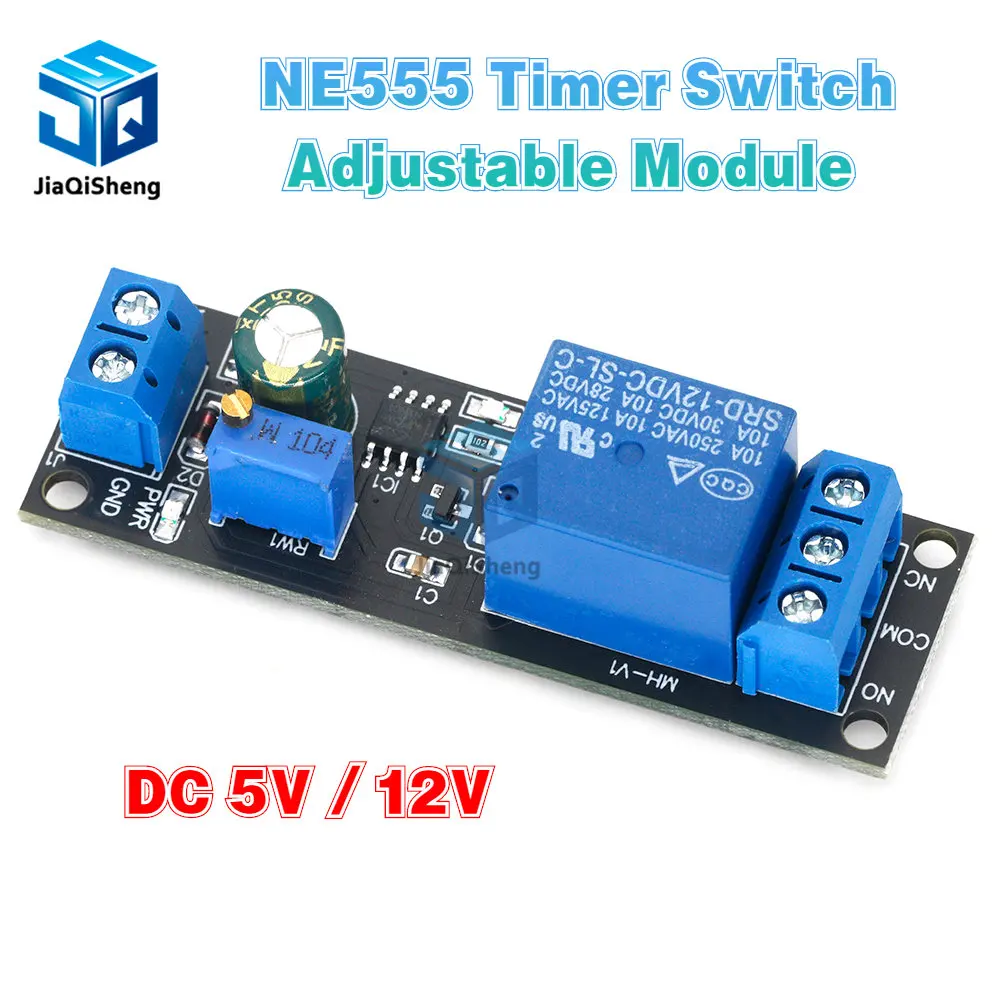 NE555-Timer-Switch-Adjustable-Module-Time-delay-relay-Module-DC-5V-12V-Delay-Connect-Disconnect ...