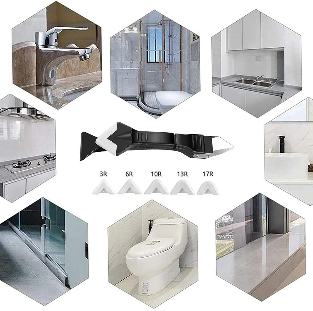 Outils de calfeutrage en Silicone - YWEI - 3 en 1 - Lame en acier ...