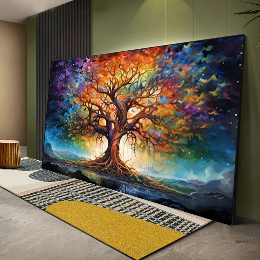 Colorful-Tree-Of-Life-Canvas-Painting-Wall-Art-Fantasy-Landscape-Abstract-Life-Tree-Poster ...