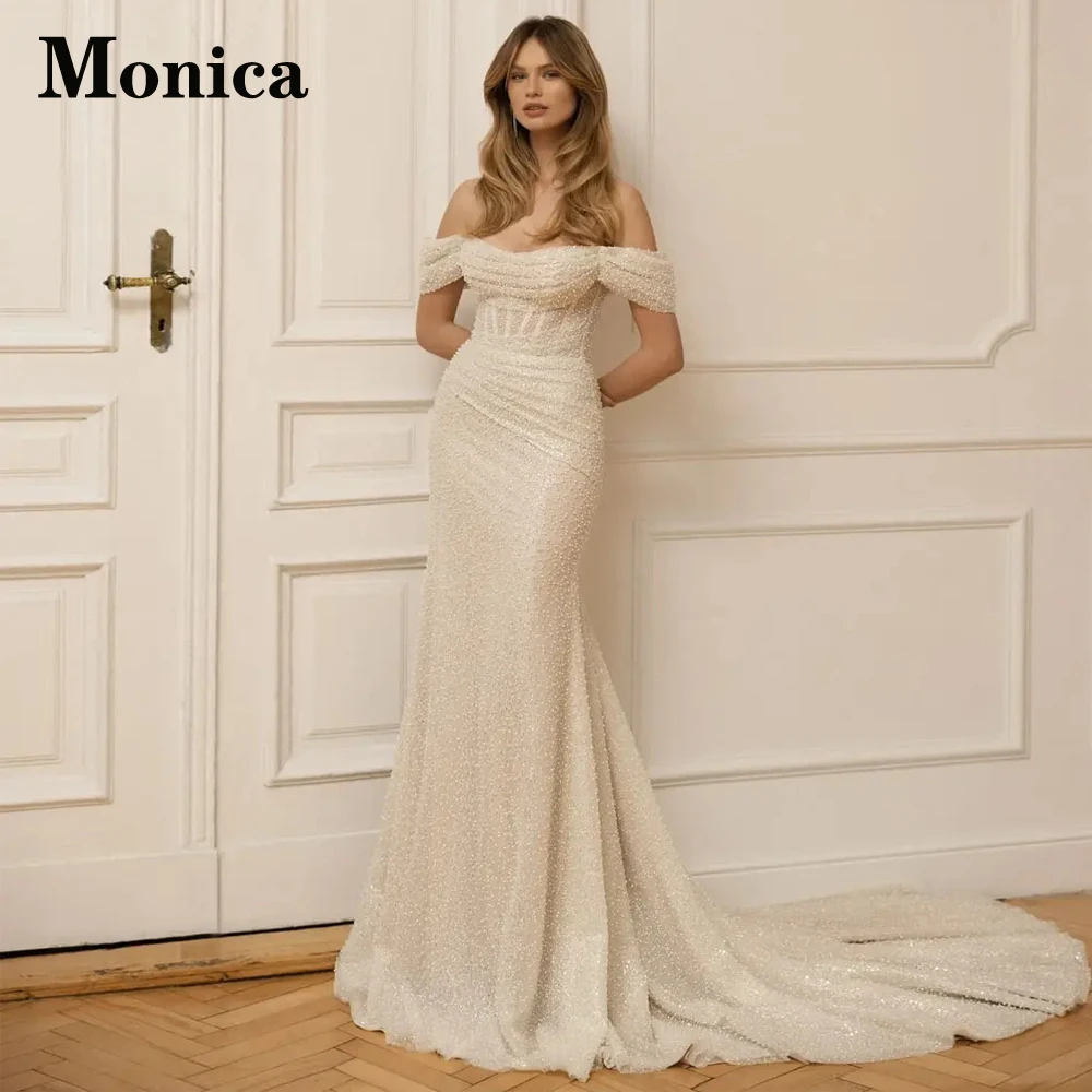 MONICA-Sparkly-Mermaid-Wedding-Dresses-For-Women-2023-Detachable-Train ...