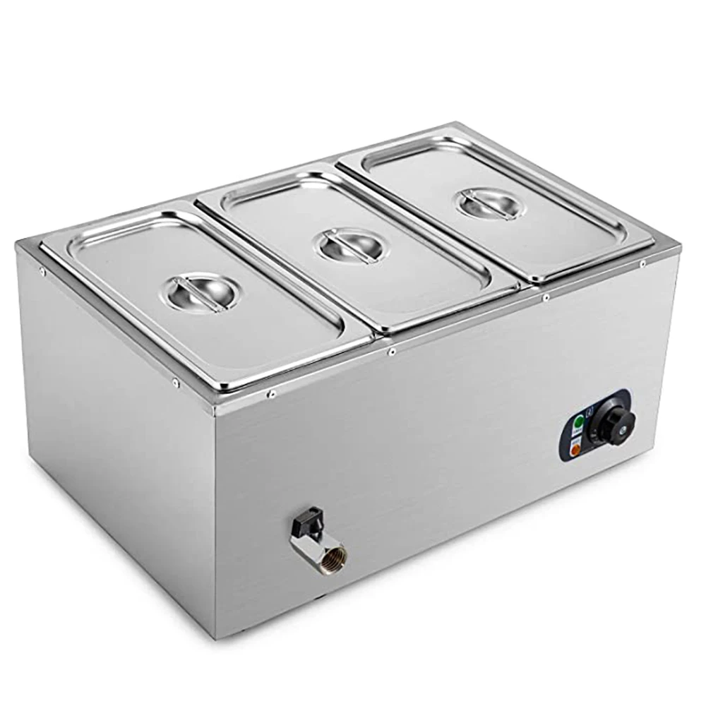 Kitchen-Commercial-6-Bain-Marie-Food-Warmer-Electric-Stainless-Steel ...