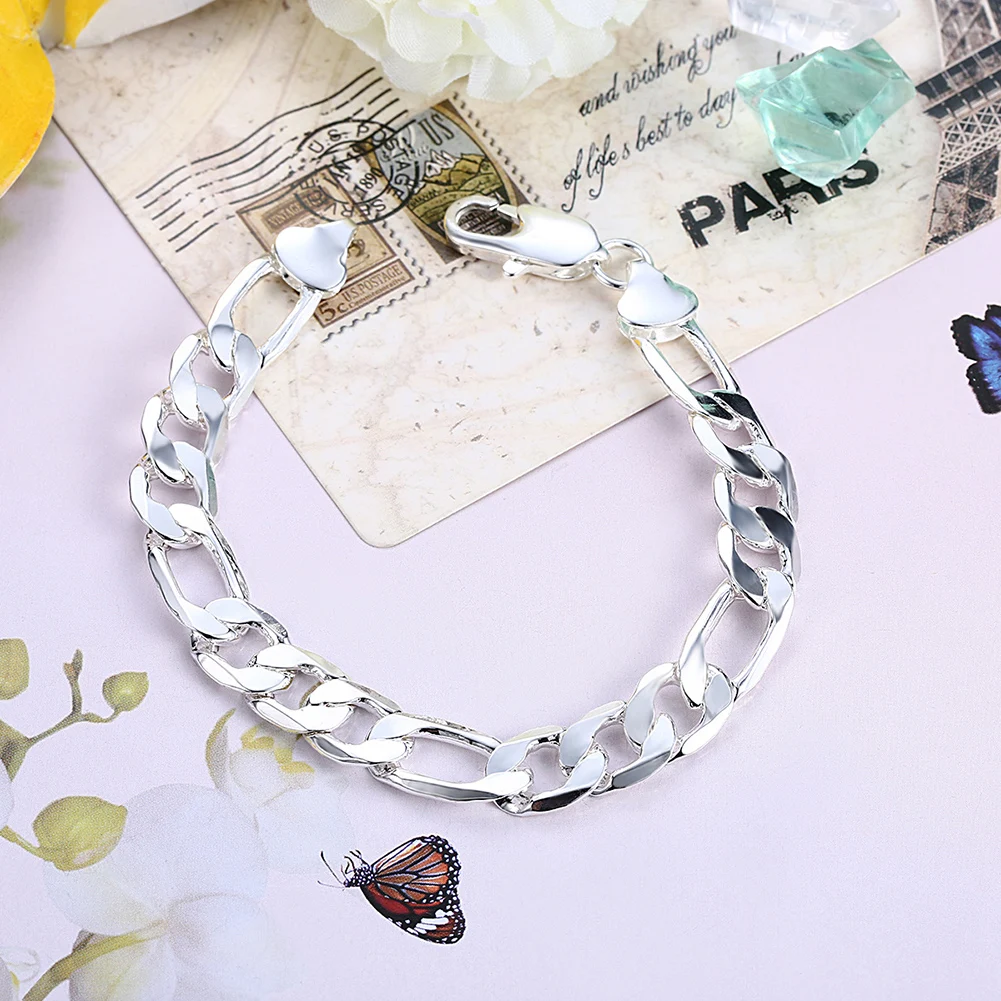 New 925 Stamp silver classic 10MM geometry bracelets for women luxury ...