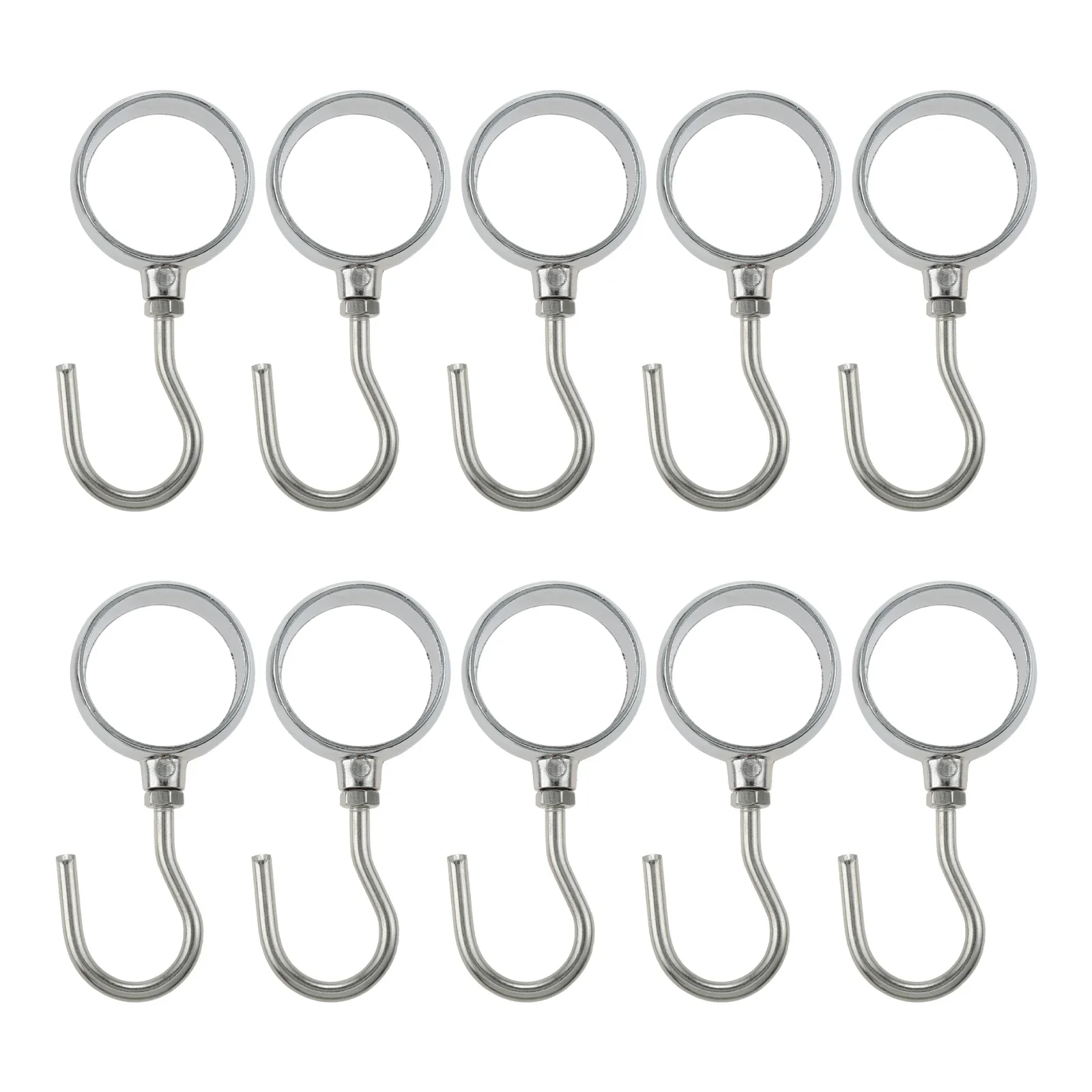 10pcs Adjustable Tube Rod Hooks Hard Metal Hanger 22mm/25mm/32mm Silver ...