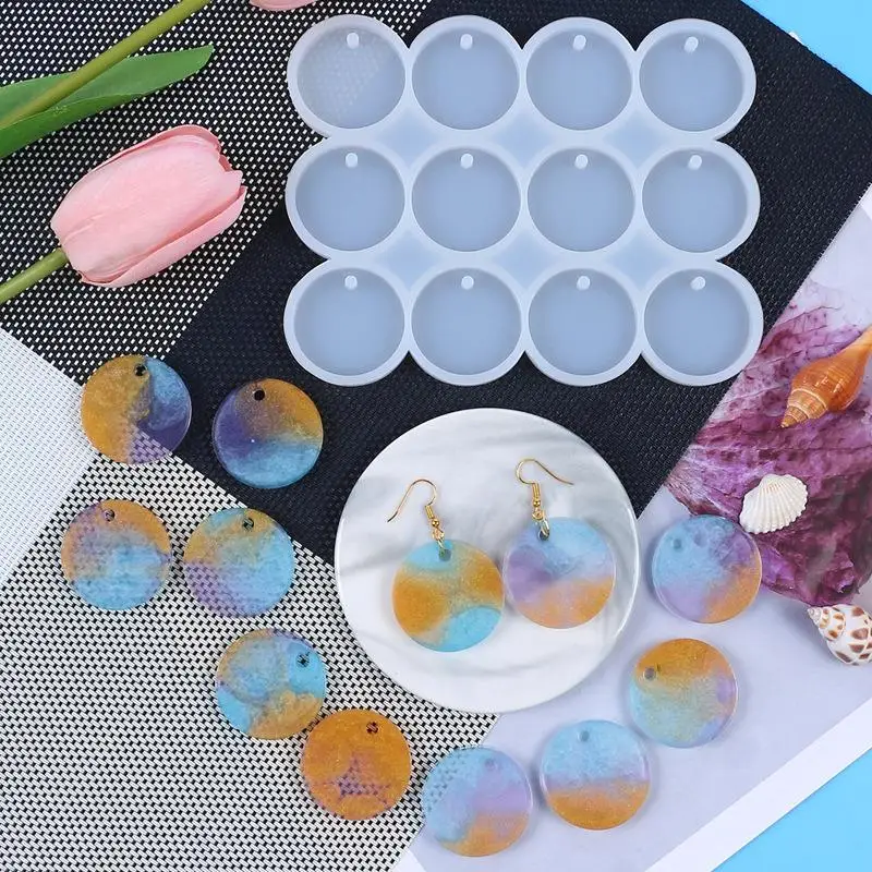 Earring Pendant Silicone Mold Epoxy Resin Jewelry Making Molds For DIY ...
