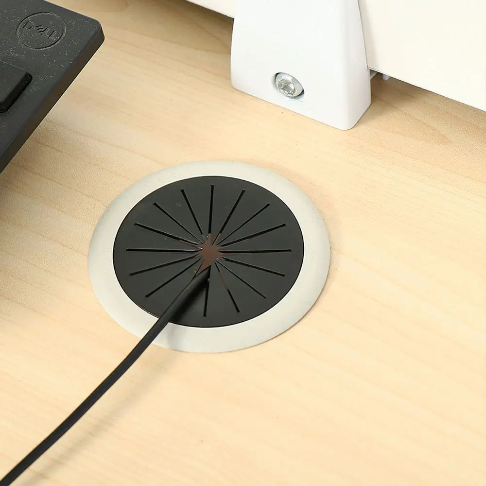 60mm-ABS-Plastic-Computer-Table-Wire-Hole-Cover-Office-Desk-Grommet ...