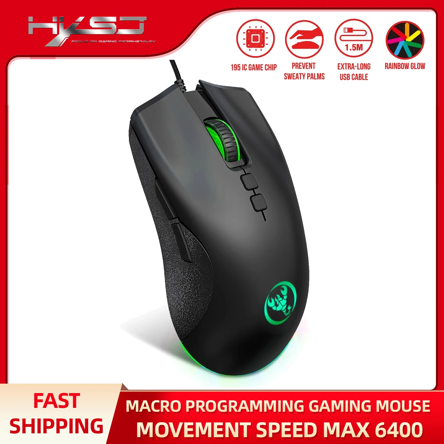 A883-Wired-Gaming-Mouse-Colorful-Glow-7D-Macro-Programming-Adjustable ...