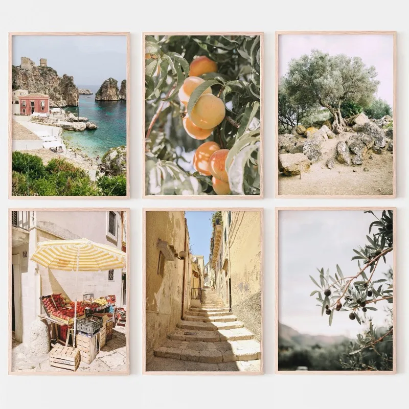 Modern-Italy-Sicily-Mediterranean-Coast-Landscape-Posters-and-Prints ...