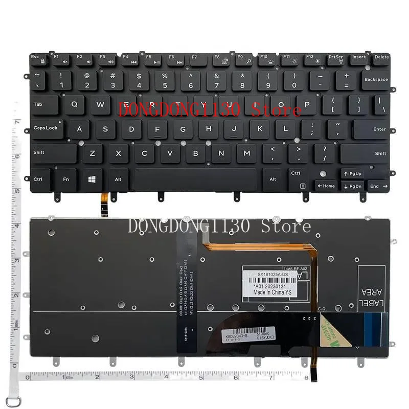 US/RU/SP/FR Laptop Keyboard For Dell 13 7000 7347 7348 7352 7353 7359 ...