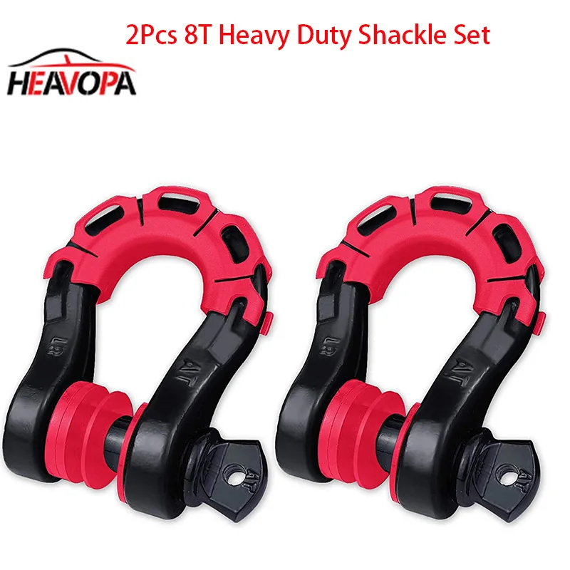 2Pcs-8Ton-Drop-Forged-Heavy-Duty-3-4-D-Shackles-Set-with-2Pcs-Isolators ...