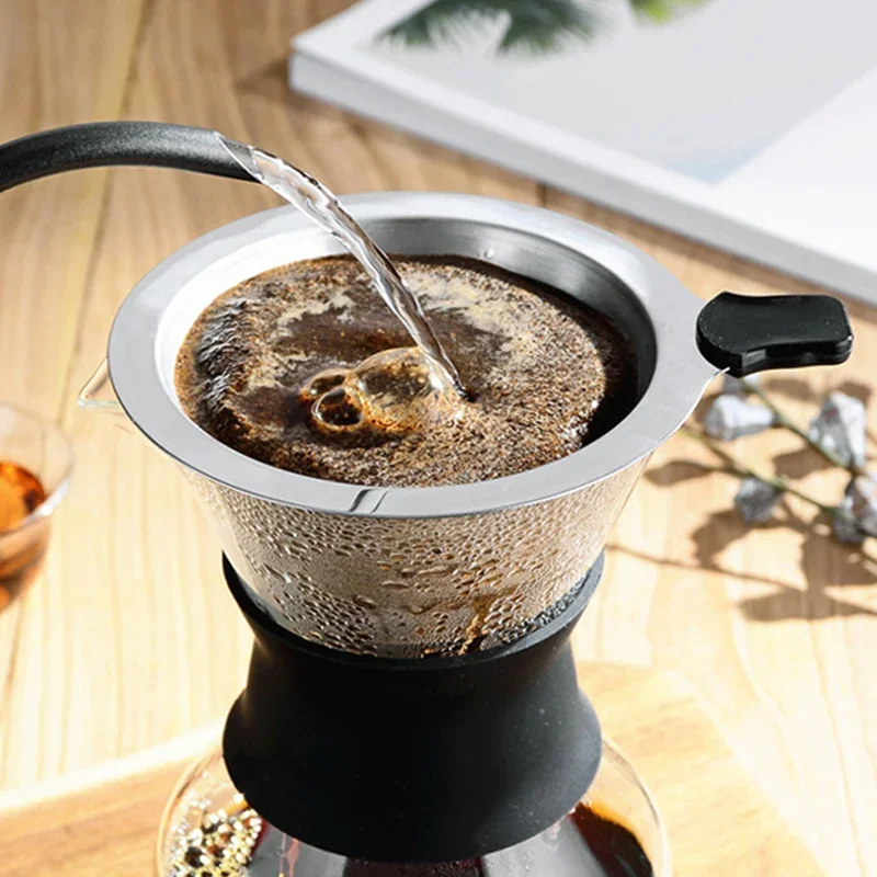 Reusable-Coffee-Filter-Basket-Stainless-Steel-Mesh-Pour-Over-Coffee ...