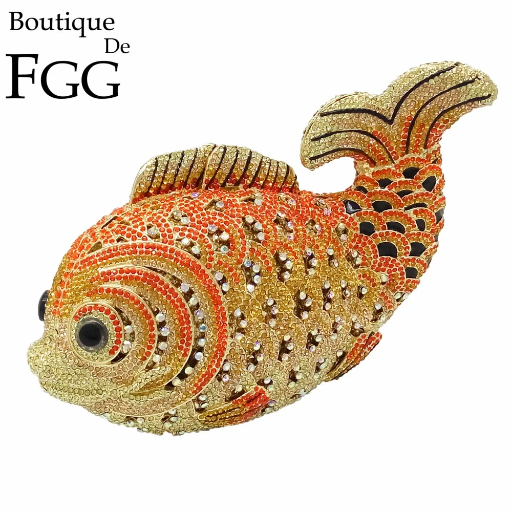 Boutique De FGG Mini Size Bling Fish Clutch Women Crystal Evening Bags ...
