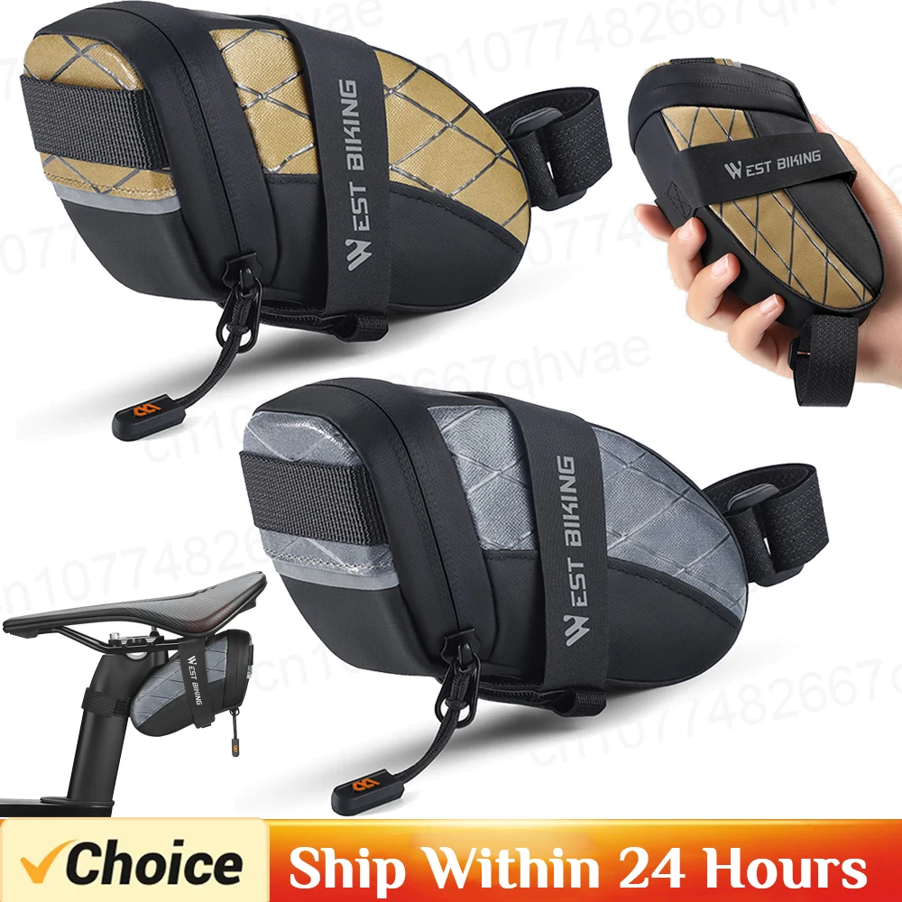 WEST-BIKING-Bike-Saddle-Bag-Small-Waterproof-Storage-Black-Tail-Rear ...