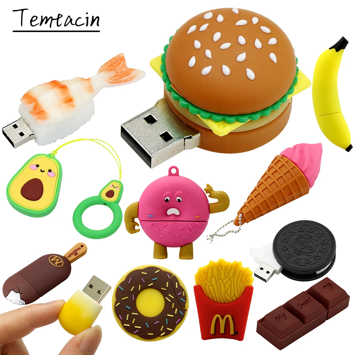 Hamburger-Pendrive-256G-Food-Sushi-Donuts-Biscuits-USB-Device-Flash ...