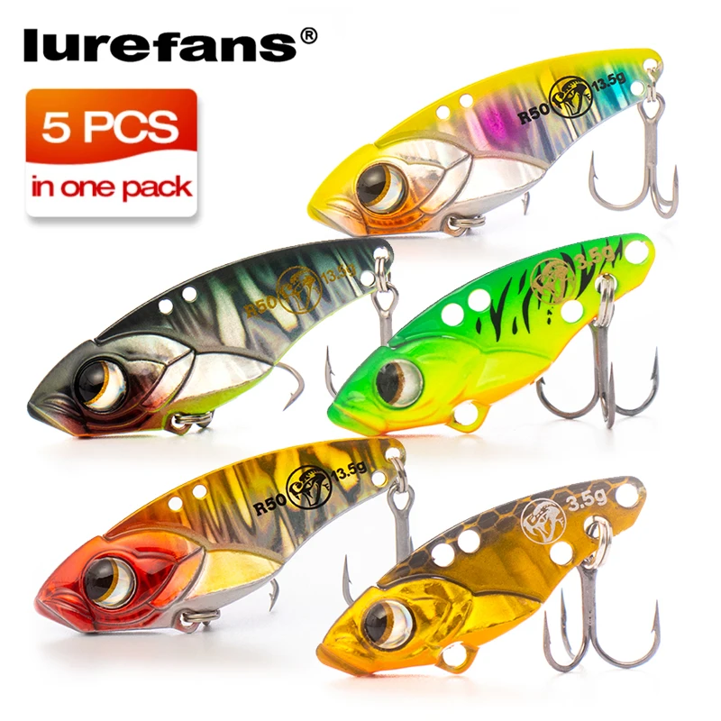 Lurefans-NEW-30-50mm-5-Packs-Lot-Full-Swimming-Layer-VIB-Rattlesnake-Sinking-Lure-Artificial ...
