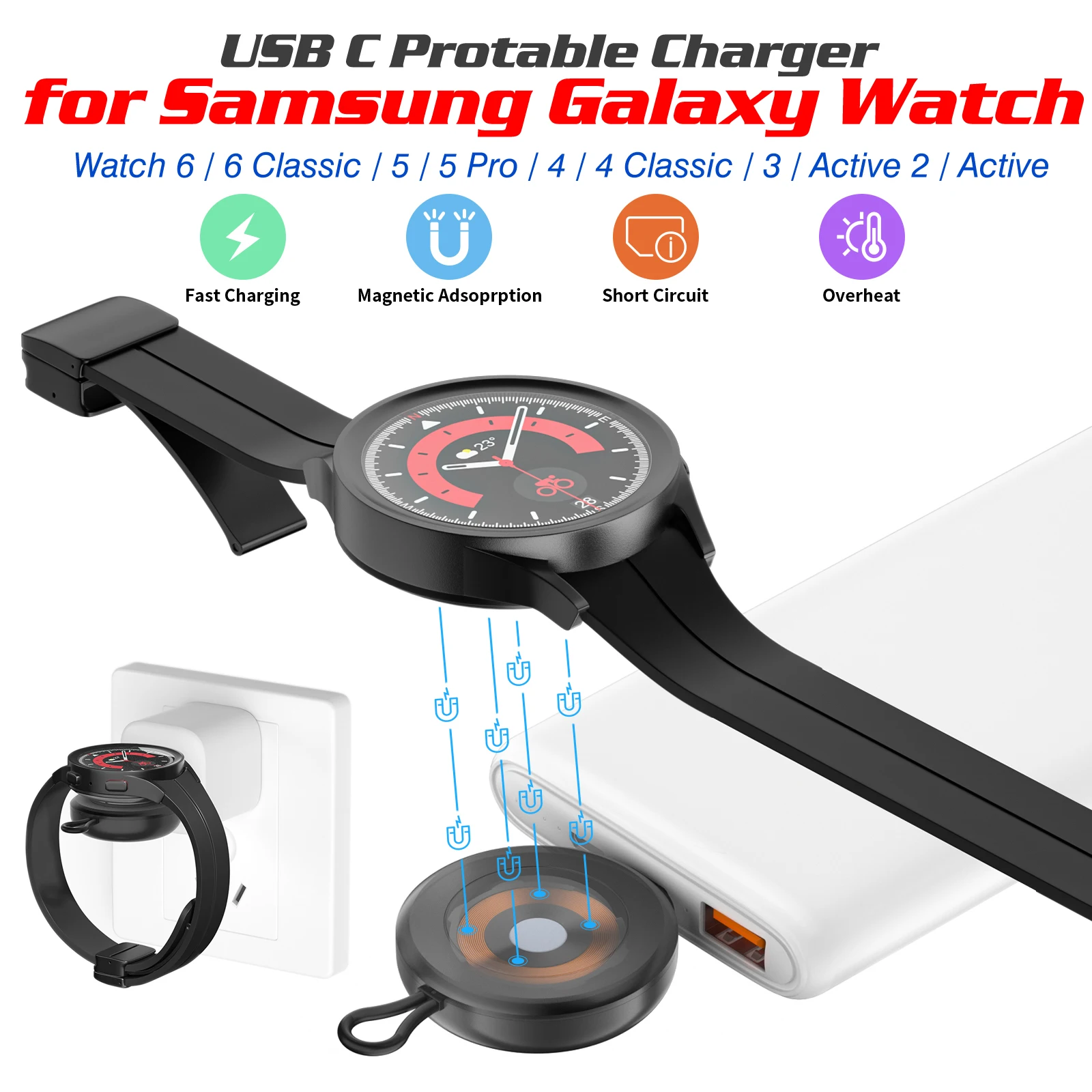 USB-C-Portable-Charger-for-Samsung-Watch-6-5-Pro-3-4-Classic-Wireless ...