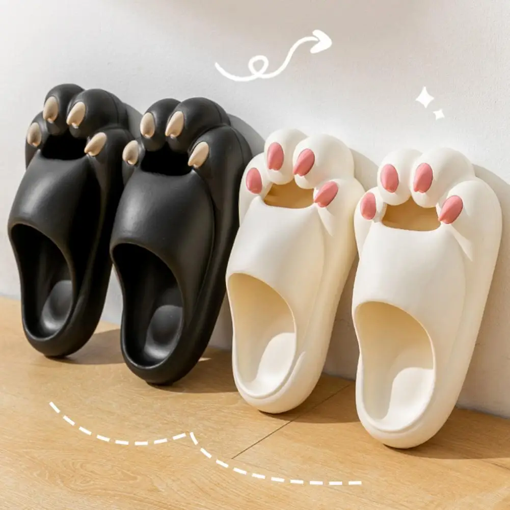 Soft Cloud Slippers Cute Cat Claw Shape EVA Thick Sole Non-slip Platform Casual Women Summer ...