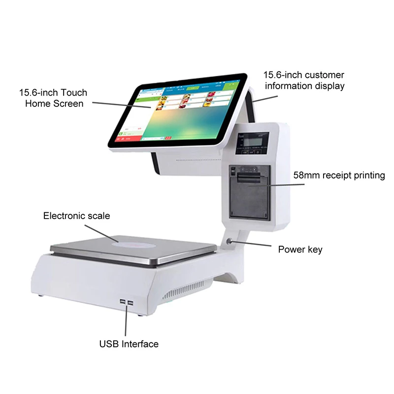 Dual Screen Windows Digital Commercial Scale with Label Printer Touch ...