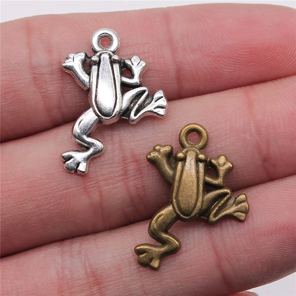 WYSIWYG 20pcs 23x17mm Pendant Frog Animal Frog Charm Pendants For ...