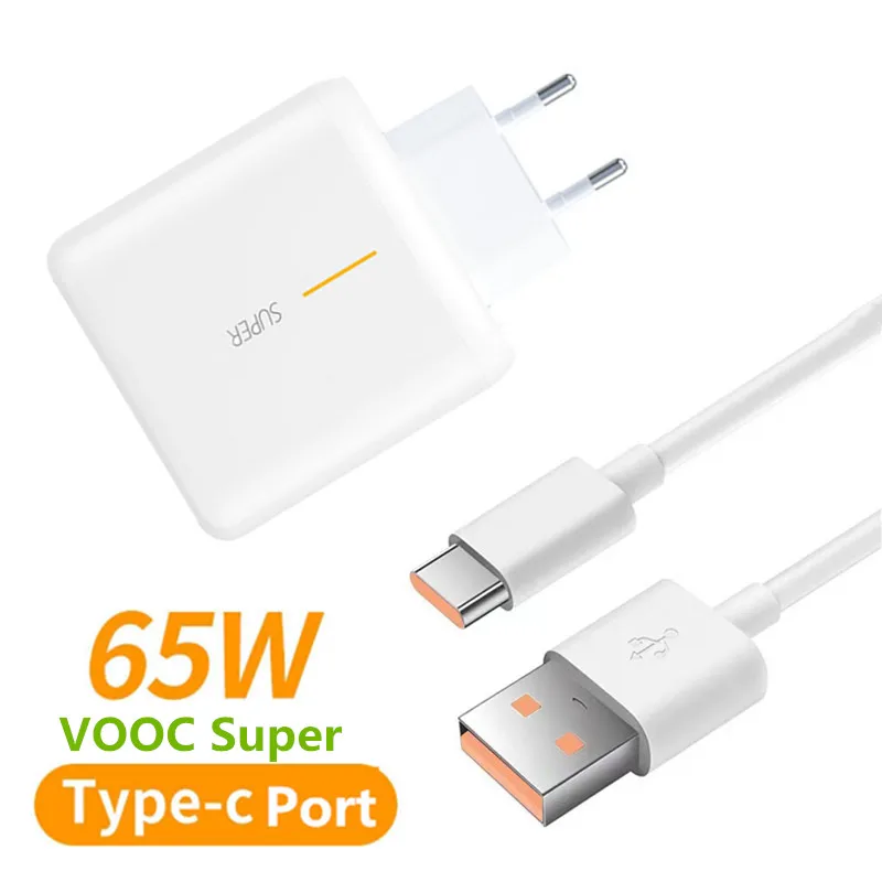 65W Super Vooc USB Charger Superdart Type C Cable for OPPO Find X2 Pro ...