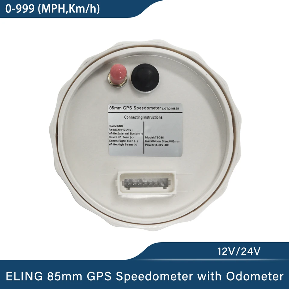 Waterproof 85mm LCD GPS Speedometer 0-299km/h MPH Knots Trip Odometer ...