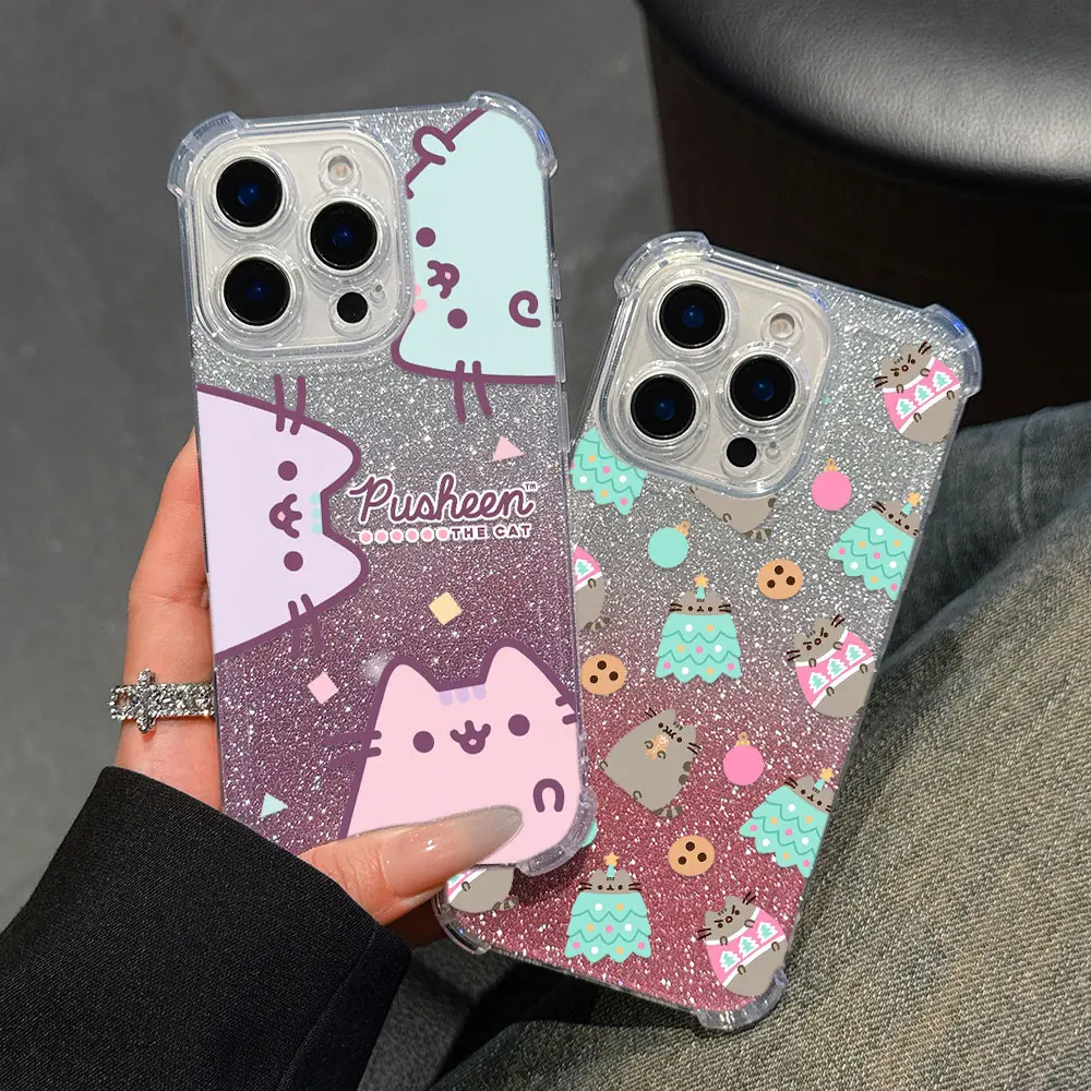 Cartoon Cat Pusheen Anti-Fall Bling Clear Phone Case for Redmi 10 C 4G ...