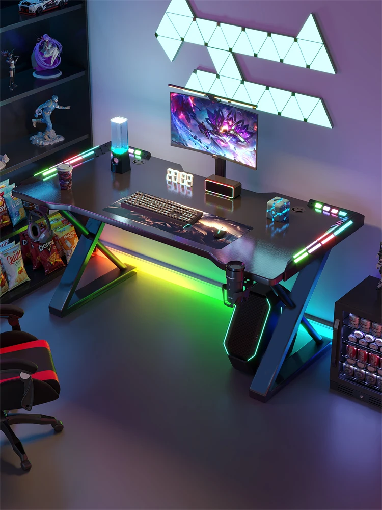 Computer-Desk-Desktop-Household-Ambient-Light-Gaming-Table-Table-And ...