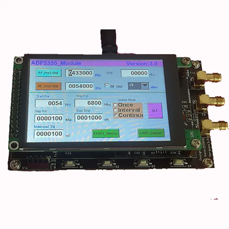ADF5355 module 3.5 inch capacitive color screen 6.8G 13.6G RF signal ... ADF5355 module 3.5 inch capacitive color screen 6.8G 13.6G RF signal ...