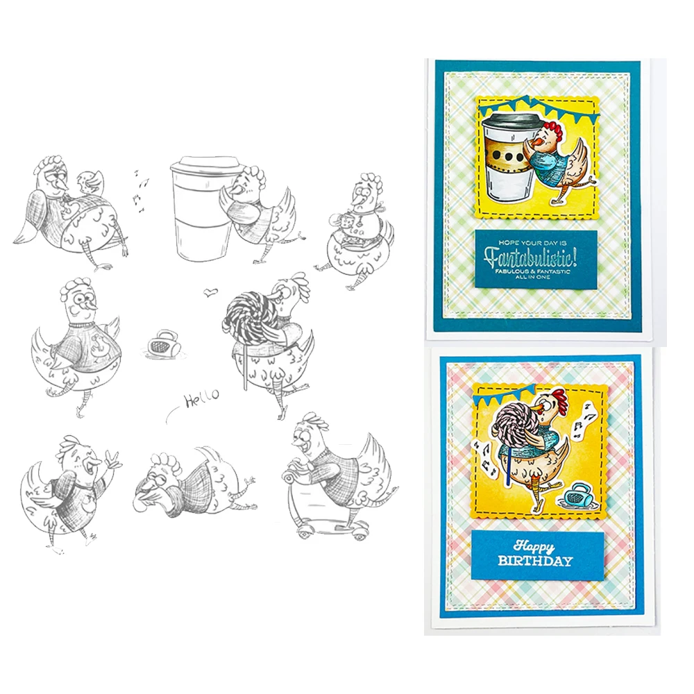 MangoCraft Cute Chicken Metal Cutting Dies and Stamps Stencils For ...